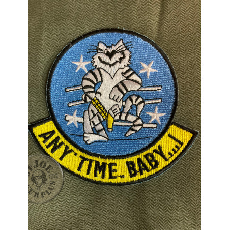 US NAVY F14 TOMCAT PATCH "ANYTIME BABY..."