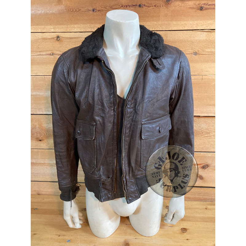 GENUINE US NAVY G1 LEATHER JACKET USED TO REPAIR