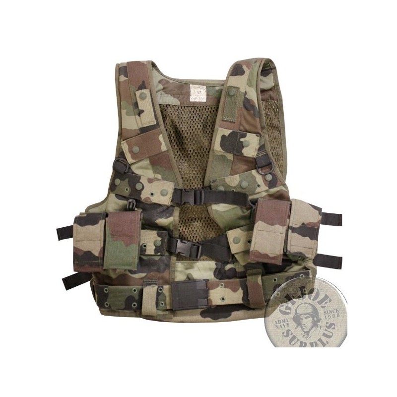FRENCH ARMY CEE CAMO TACTICAL VEST WITH POUCHES