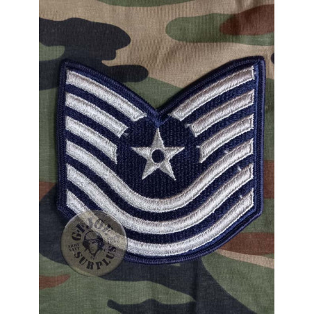US AIR FORCE "MASTER SERGEANT" RANK PATCH BLUE COLOUR