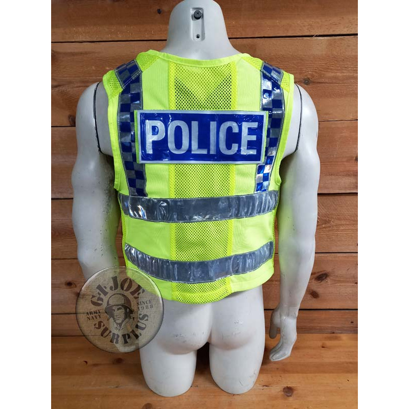 ONE PIECE!!! BRITISH POLICE HIGH VISIBILITY TACTICAL VEST WITH POLICE ...