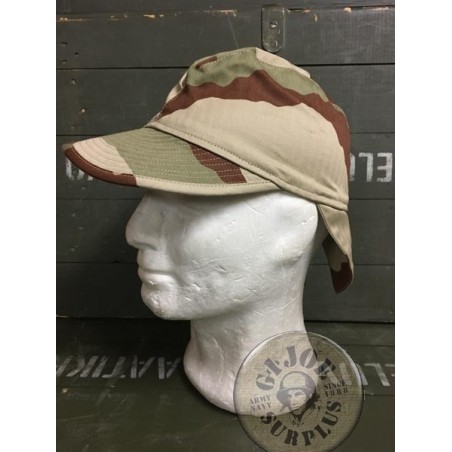 FRENCH ARMY CEE DESERT CAMO BIGEARD F2 CAP WITH SNAKE TONGUE NEW